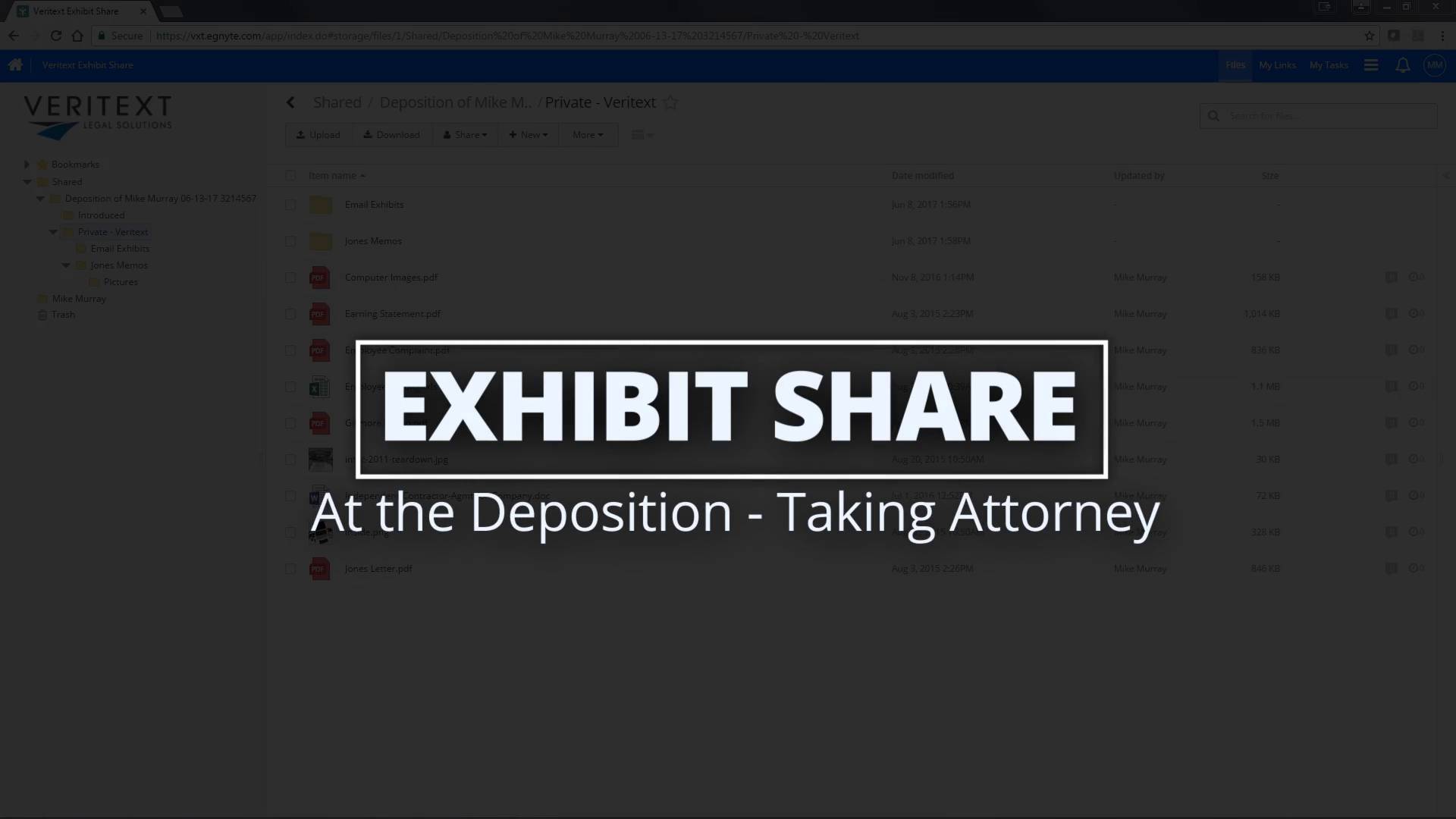 Using Exhibit Share (For The Taking Attorney) - Veritext