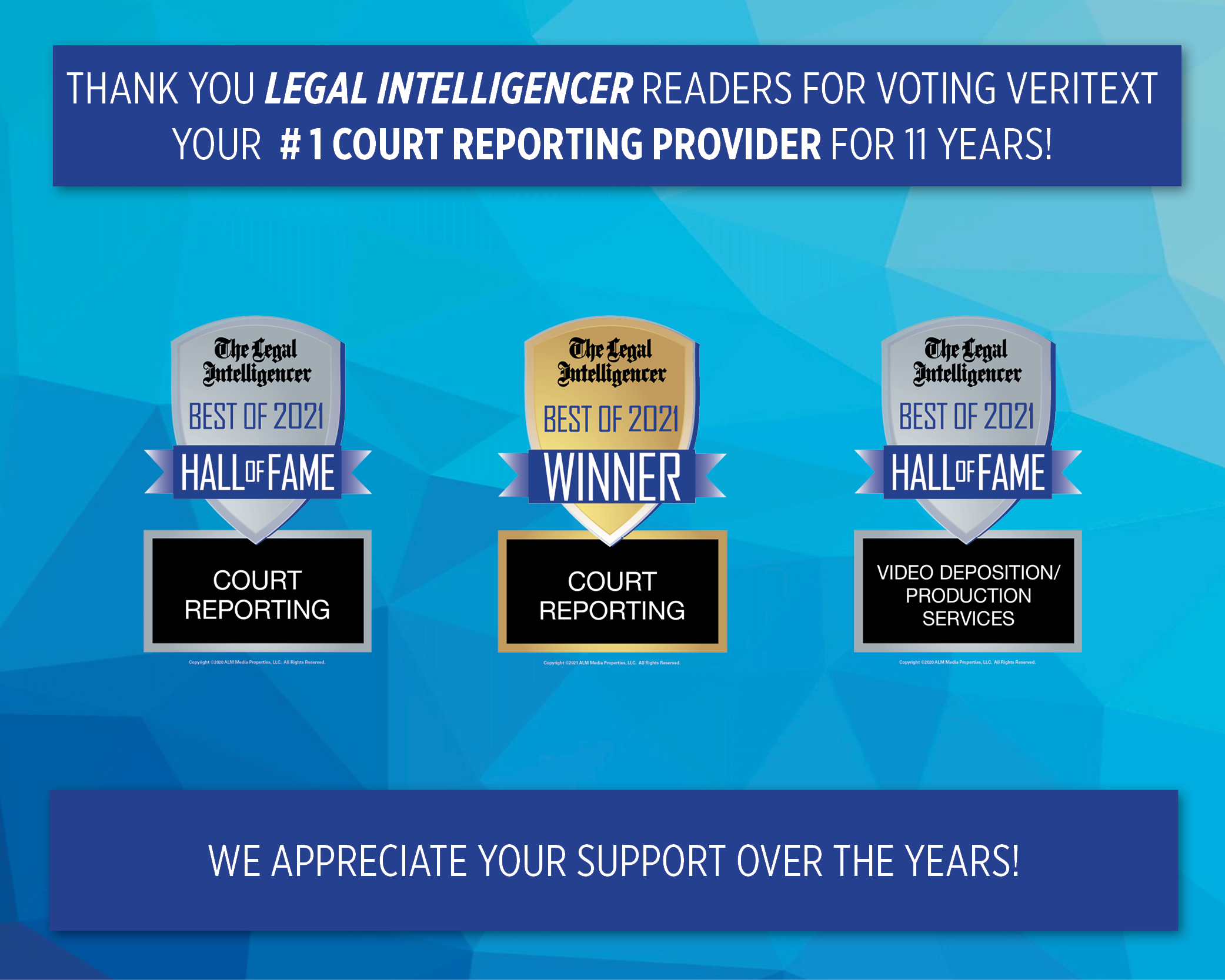 The Best of The Legal Intelligencer Survey Names Veritext Legal ...