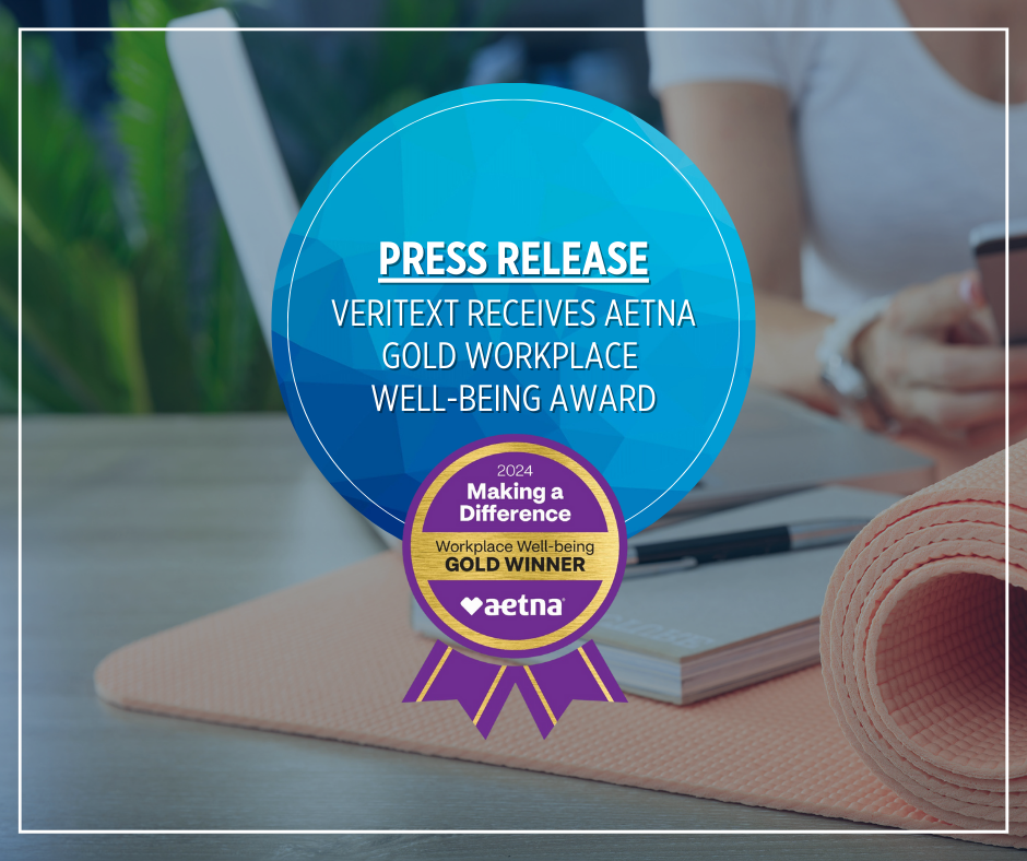 Veritext Receives Aetna Gold Workplace Well-Being Award